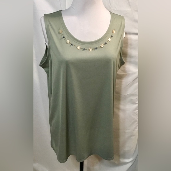 BonWorth | Tops | Bon Worth Olive Green Sleeveless Top | Poshmark